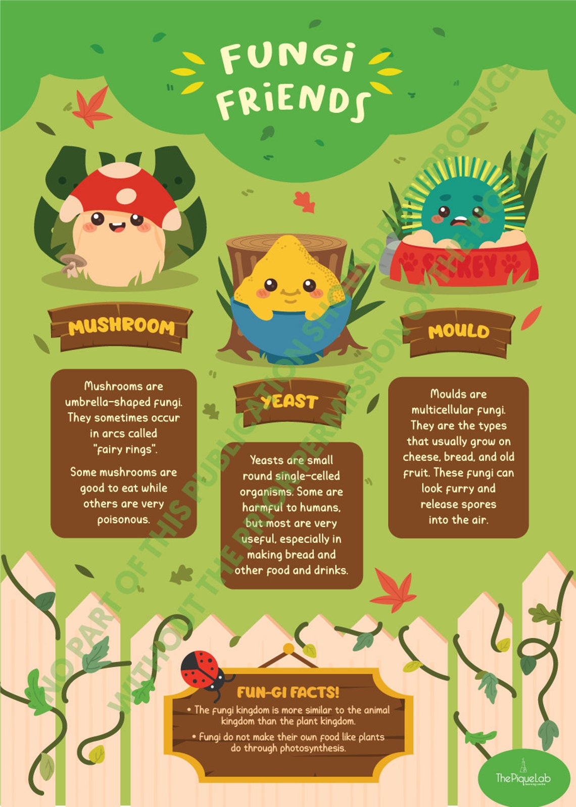 Fungi Classification Classroom Science Poster Art Print: Fungi Friends ...