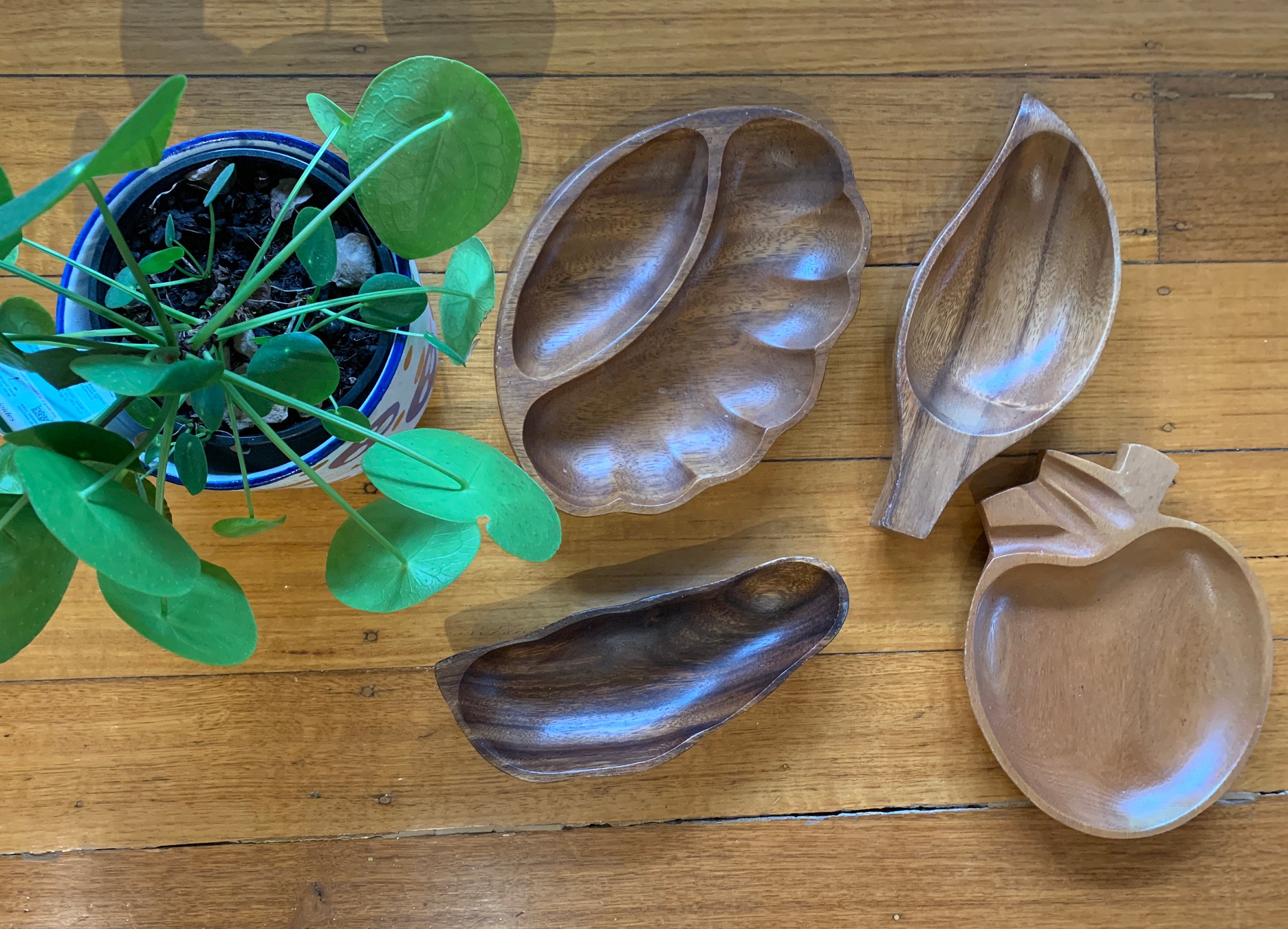 Vintage Monkey Pod Bowls / Retro / Boho / Vintage Home / Almacenamiento ...