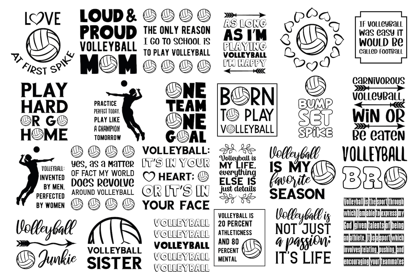 24 SVG Volleyball Quotes and Sayings. Volleyball Mom and Bro, Sister ...