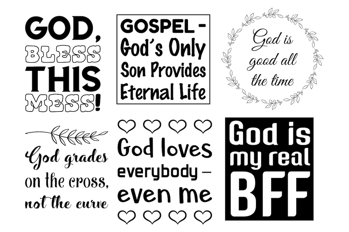 50 Funny Christian Sayings SVG. Scripture Quotes Bundle Jesus. | Etsy