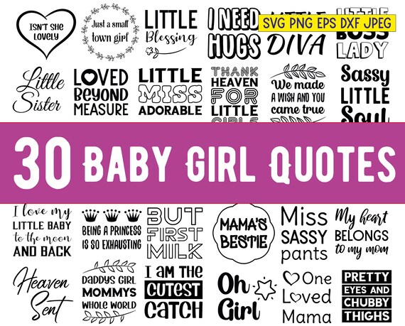 30 Baby Girl Nursery Svg Quotes. Daughter Kids Children | Etsy