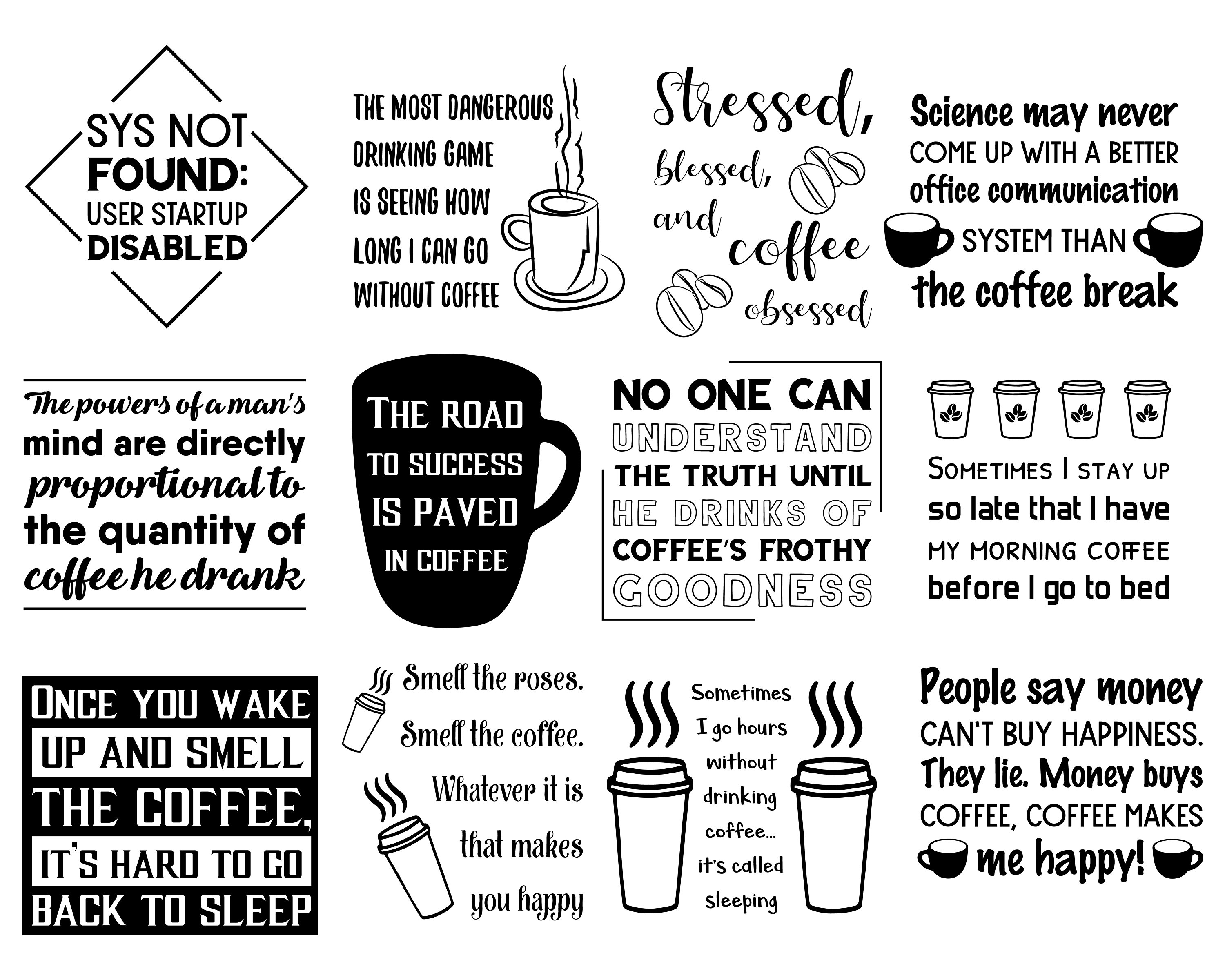 100 SVG Coffee Cup Sayings and Quotes. Coffee Mug. Love Caffeine, Funny ...