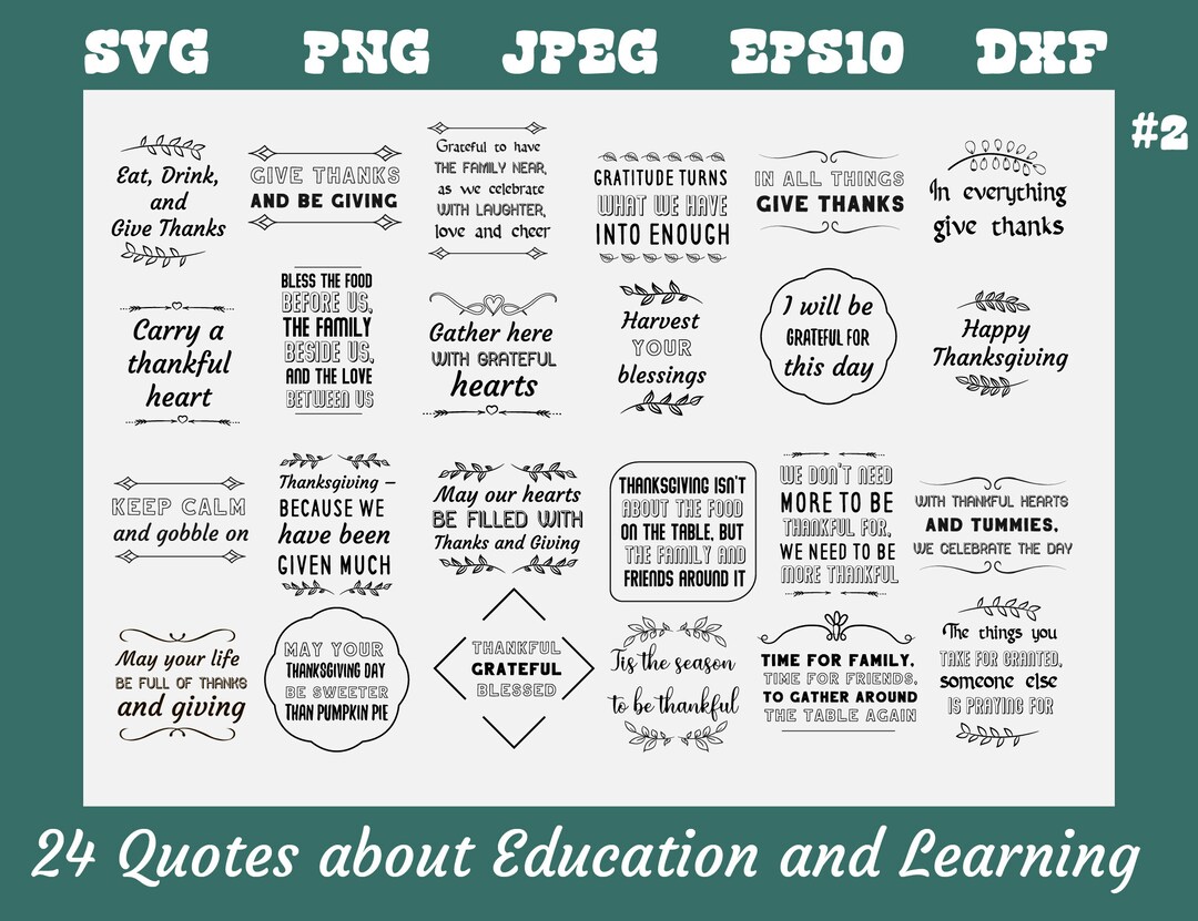 24 SVG Quotes Sayings About Education Learning and Knowledge Set Bundle ...