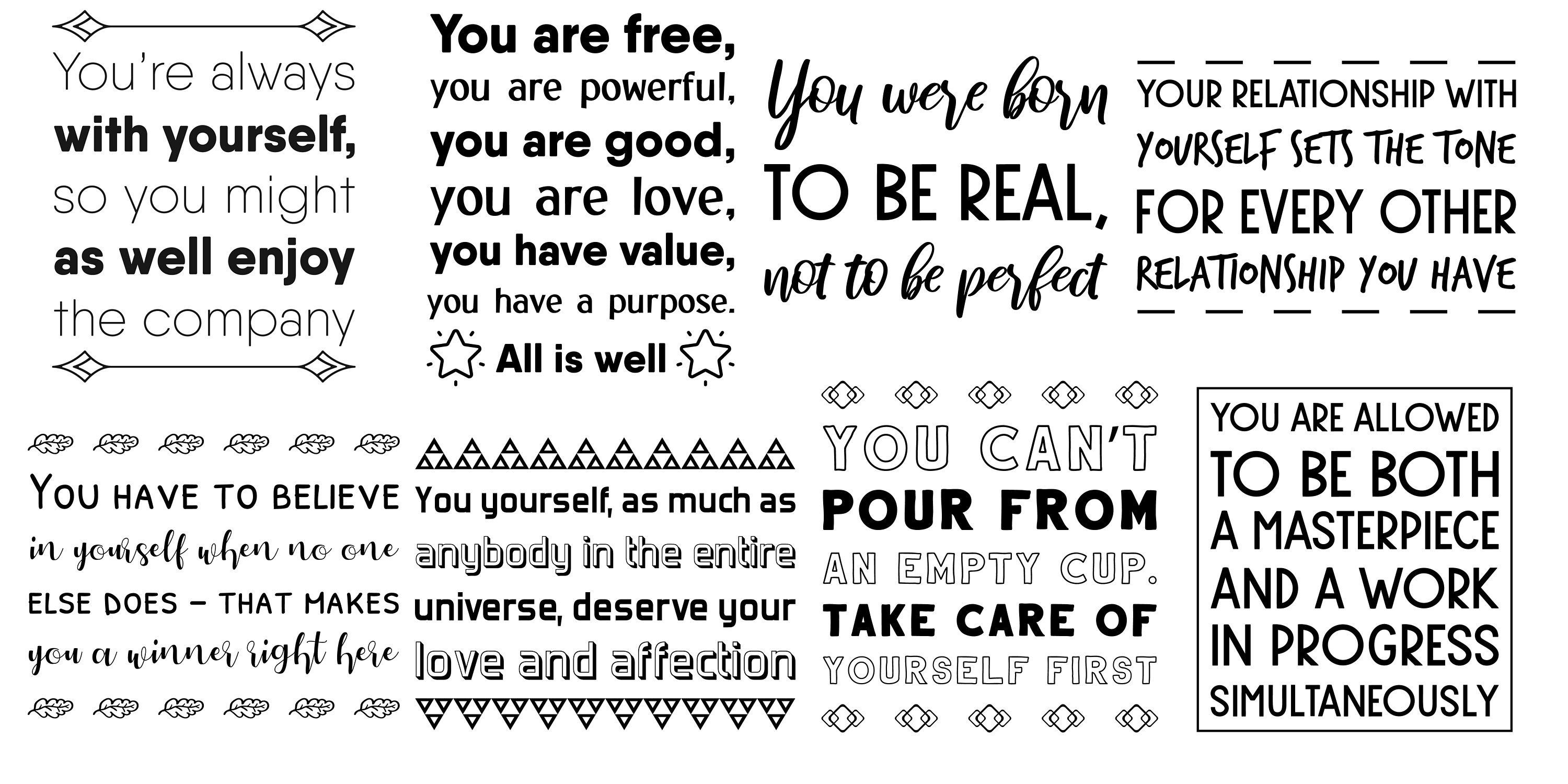 50 SVG Quotes Self-love Inspirational Motivational & - Etsy