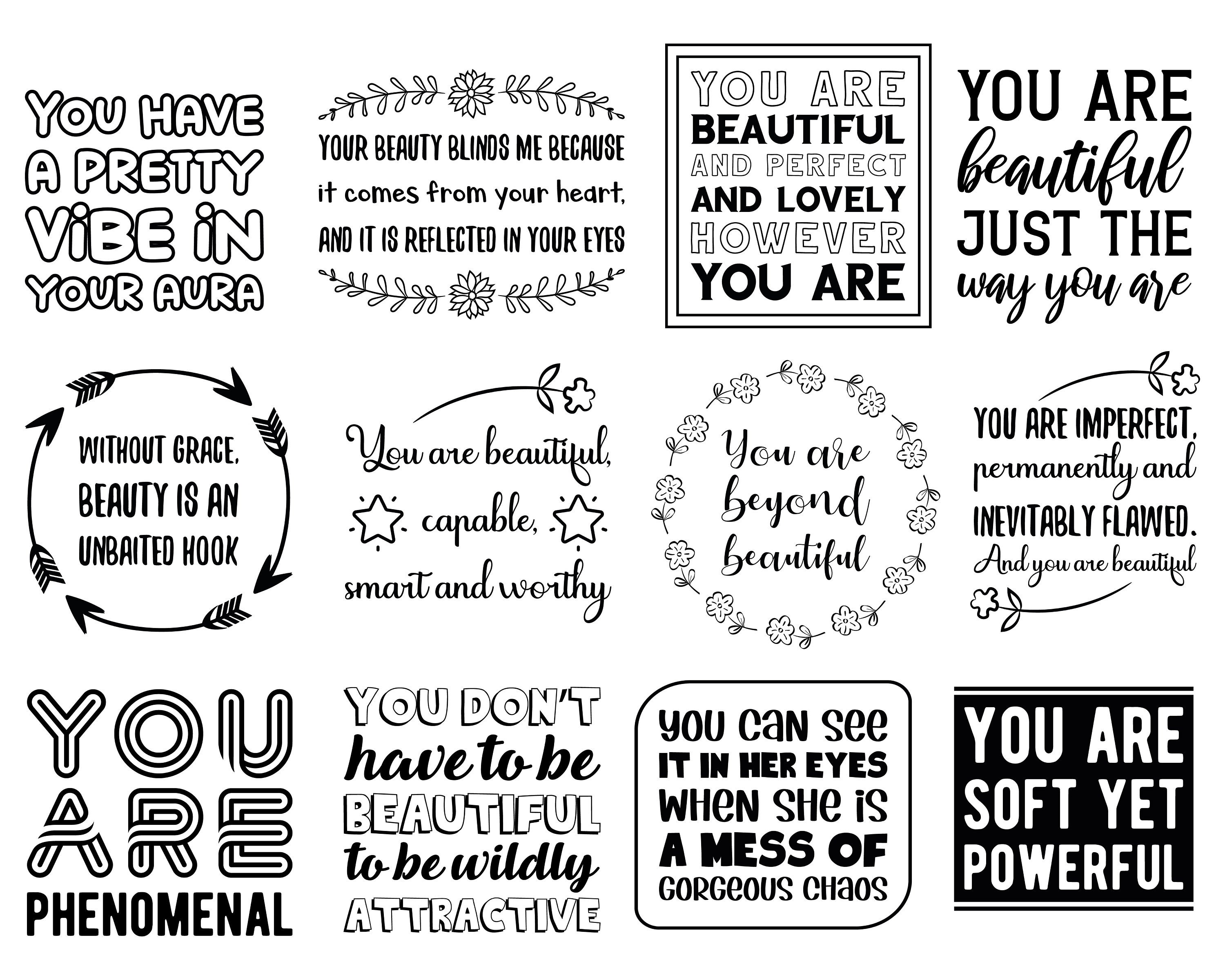 100 Pretty Girls SVG Quotes, Beauty Woman, Female, Queen. Girly Sayings ...