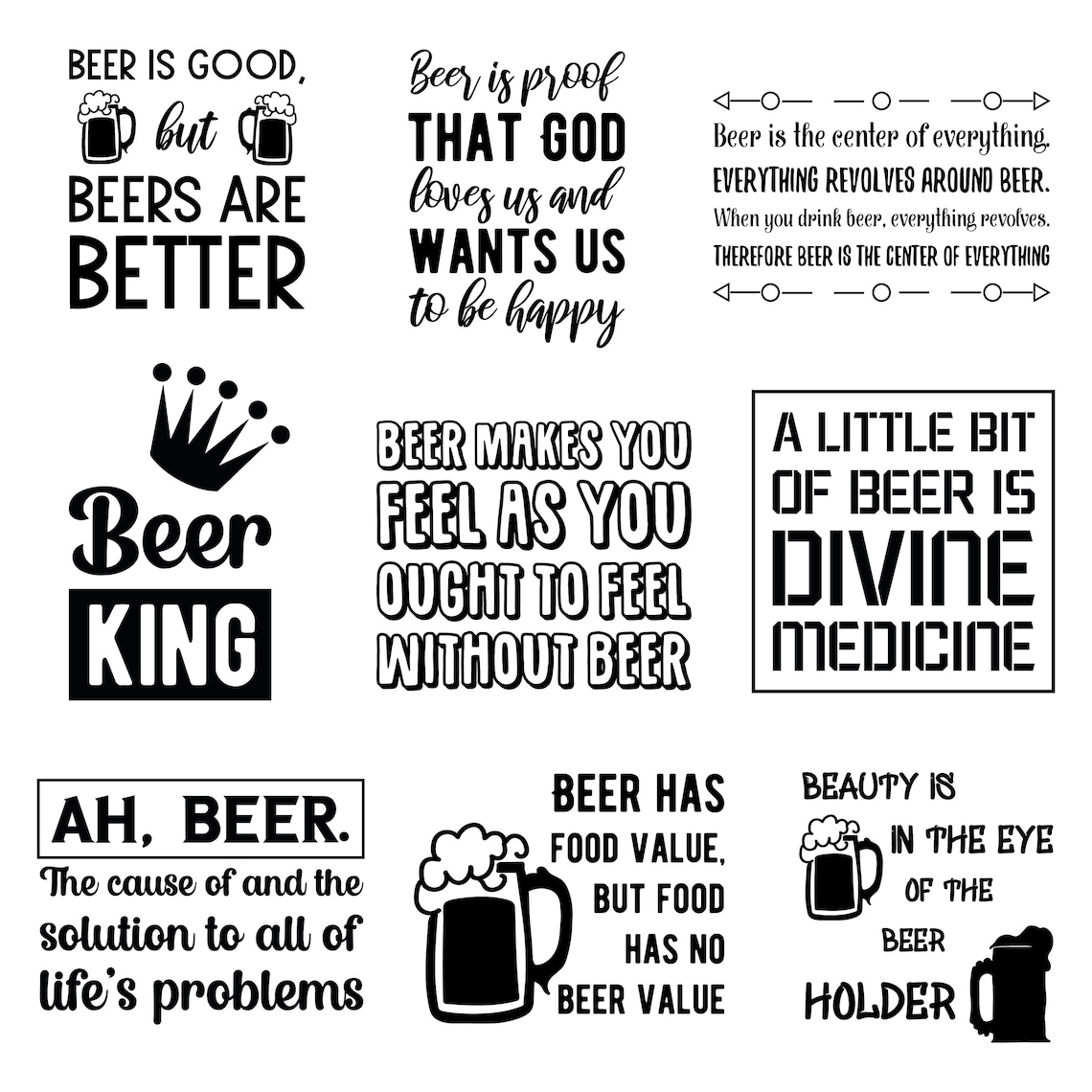 63 SVG Beer Quotes Bundle Funny Alcohol Sayings. Beer Mug - Etsy