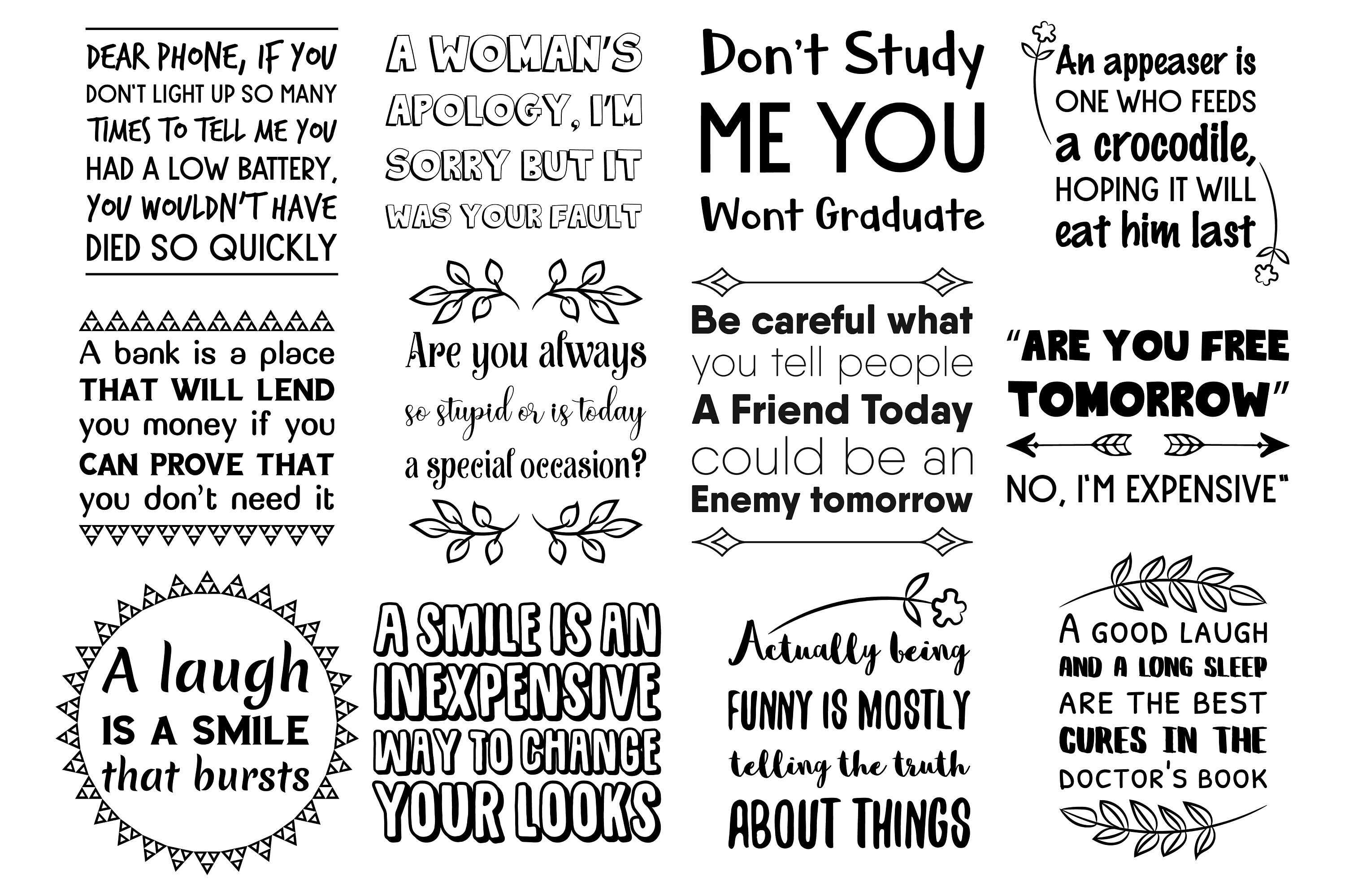 100 Svg Sassy Funny And Sarcastic Quotes Hilarious Jokes Sassy And Sarcasm Bundle Cute