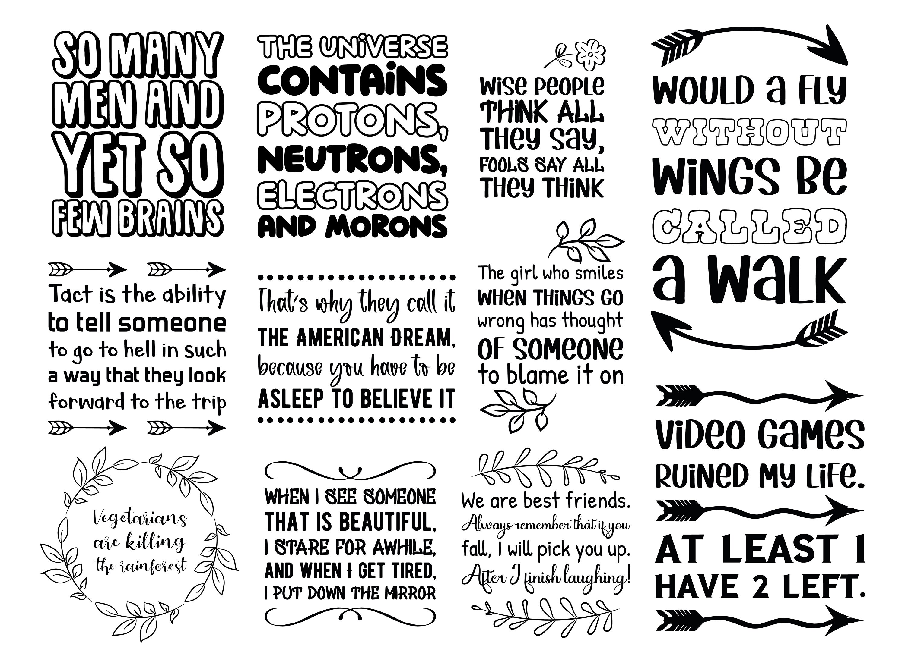 38 Funny and Sarcastic Svg Quotes Bundle. Hilarious Jokes. | Etsy