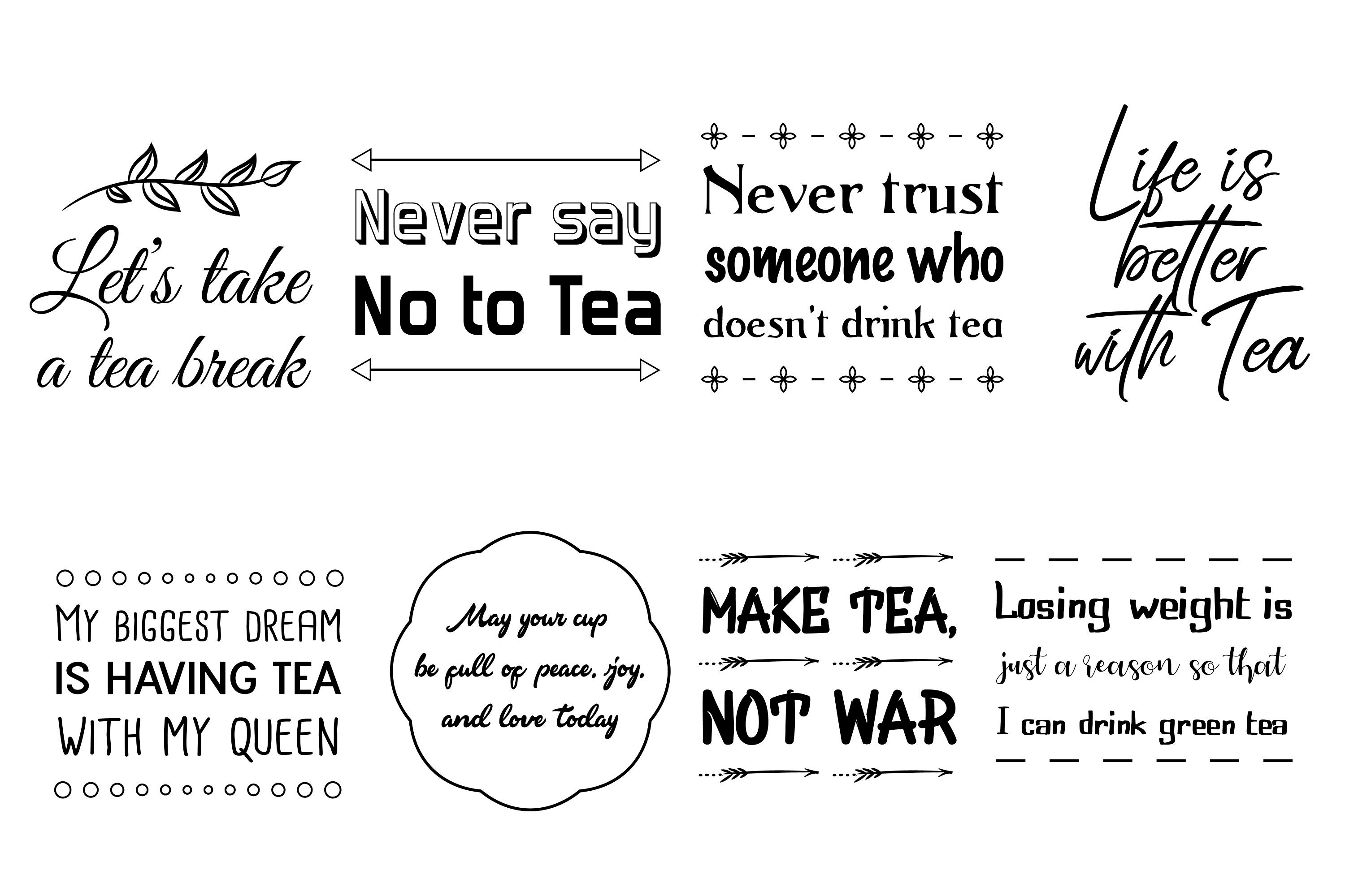 60 SVG Quotes Sayings, Tea Cup, Morning Tea\ Fuunny \tea Love Time Set ...