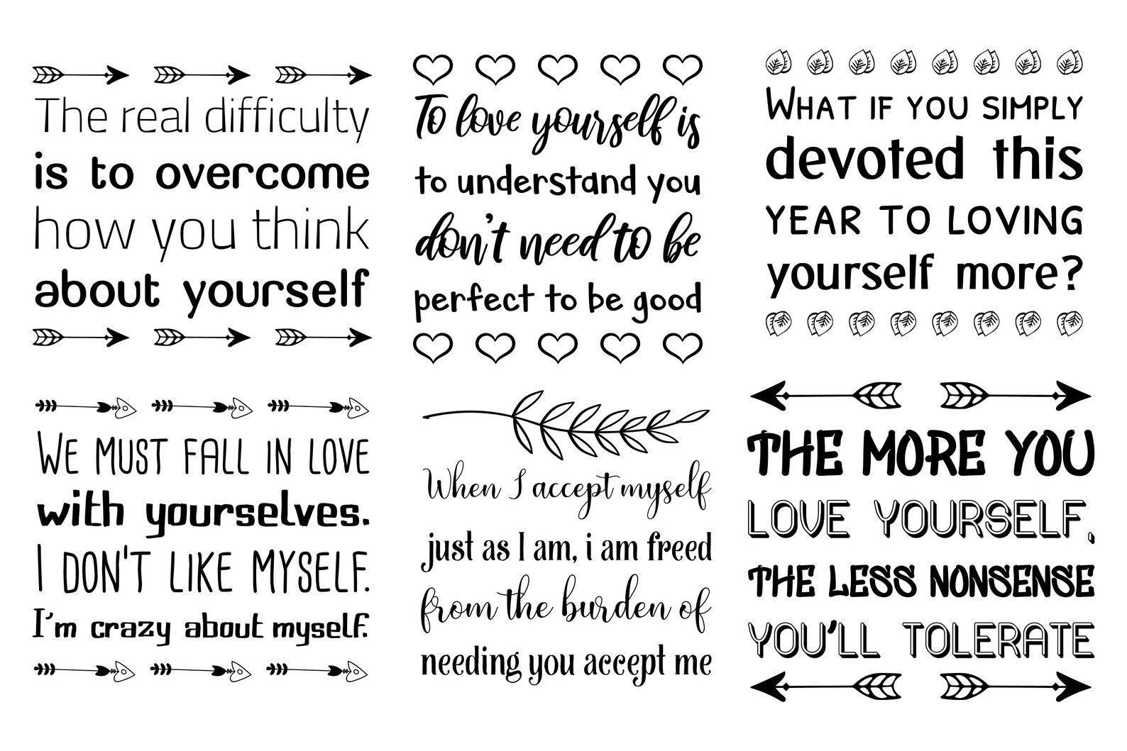 50 SVG Quotes Self-love Inspirational Motivational & - Etsy