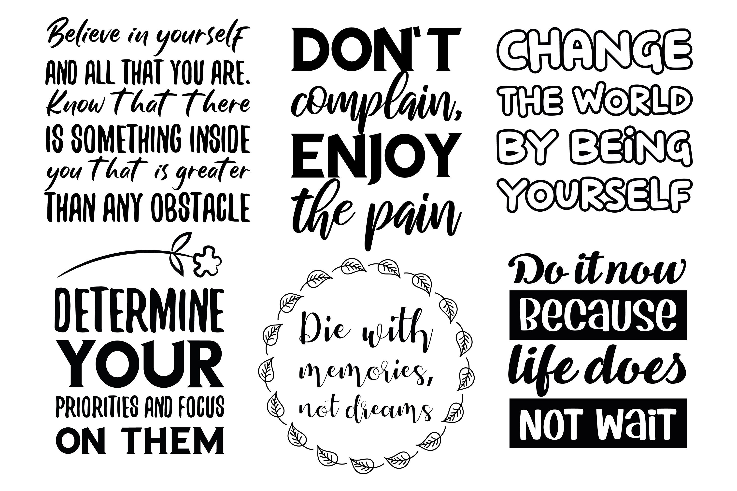 55 SVG Quotes Catchy Inspirational Motivational Empowering - Etsy