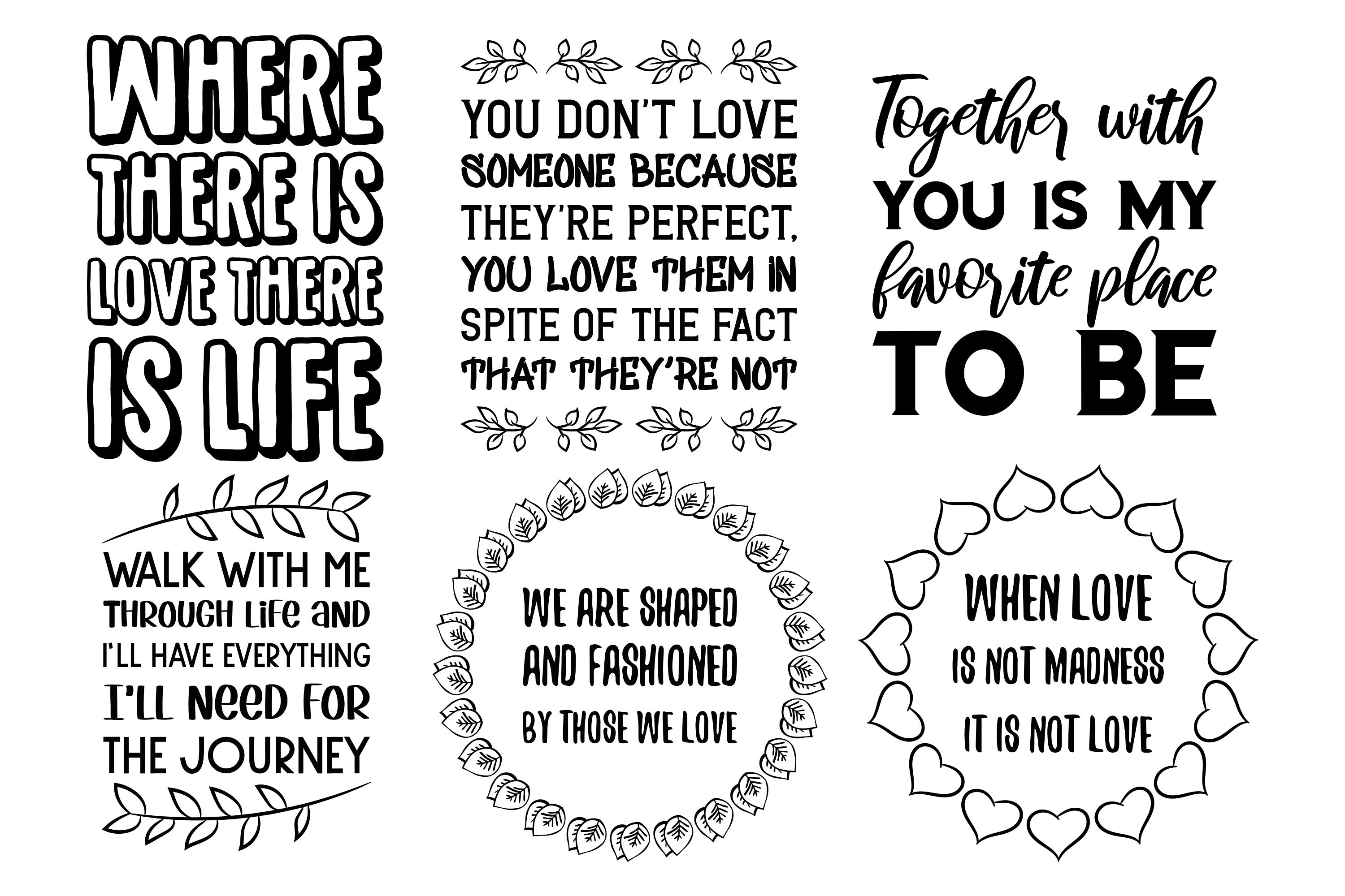 36 SVG Quotes about Wedding Love romantic feelings Sayings. | Etsy