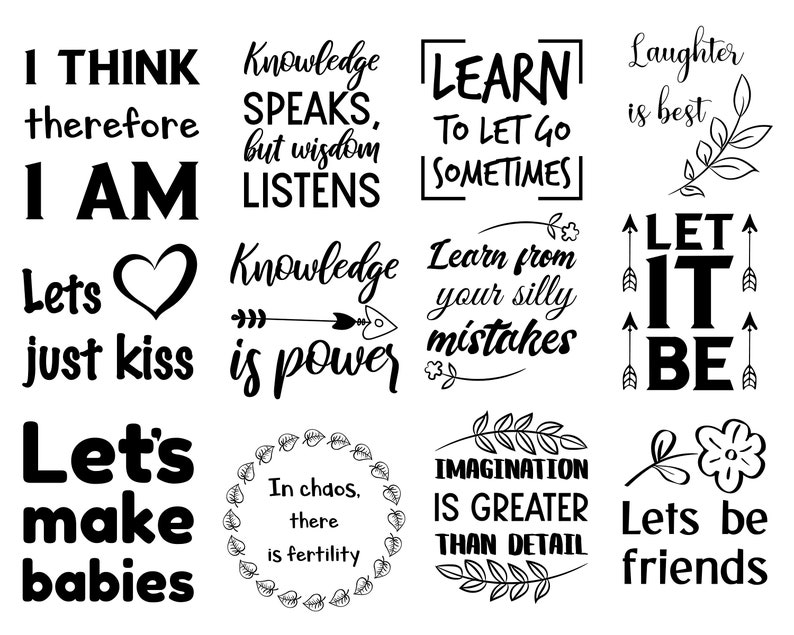 108 SVG Short Quotes Inspirational Motivational Empowering, Popular ...
