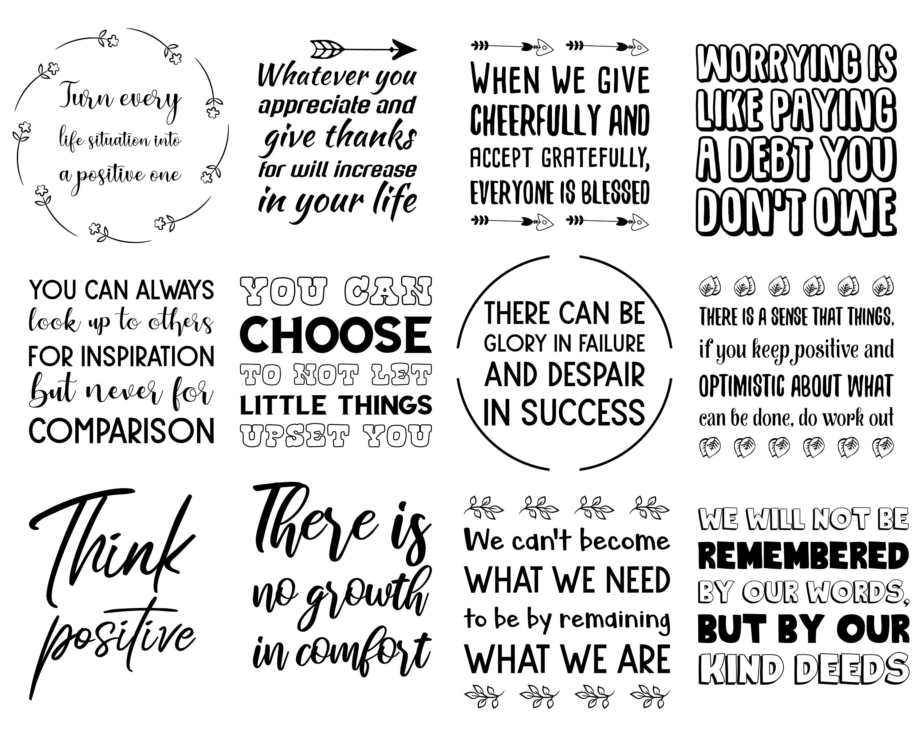100 SVG Positive Quotes. Encouraging, Inspirational, Motivational ...