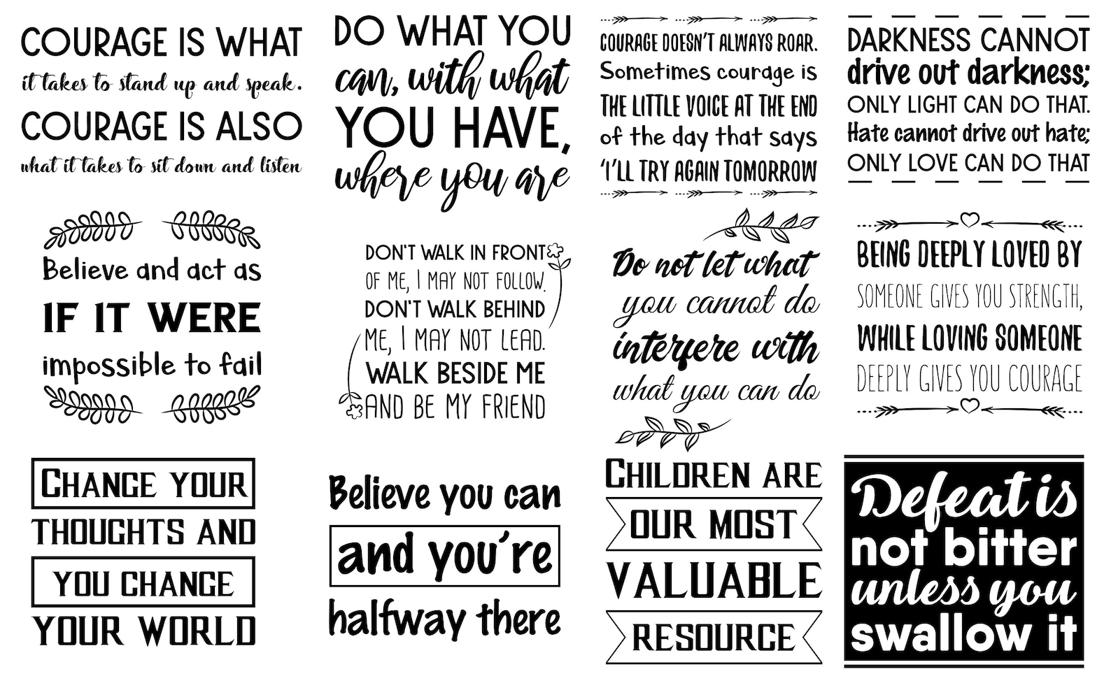 100 SVG Quotes Inspirational Motivational Empowering Popular | Etsy