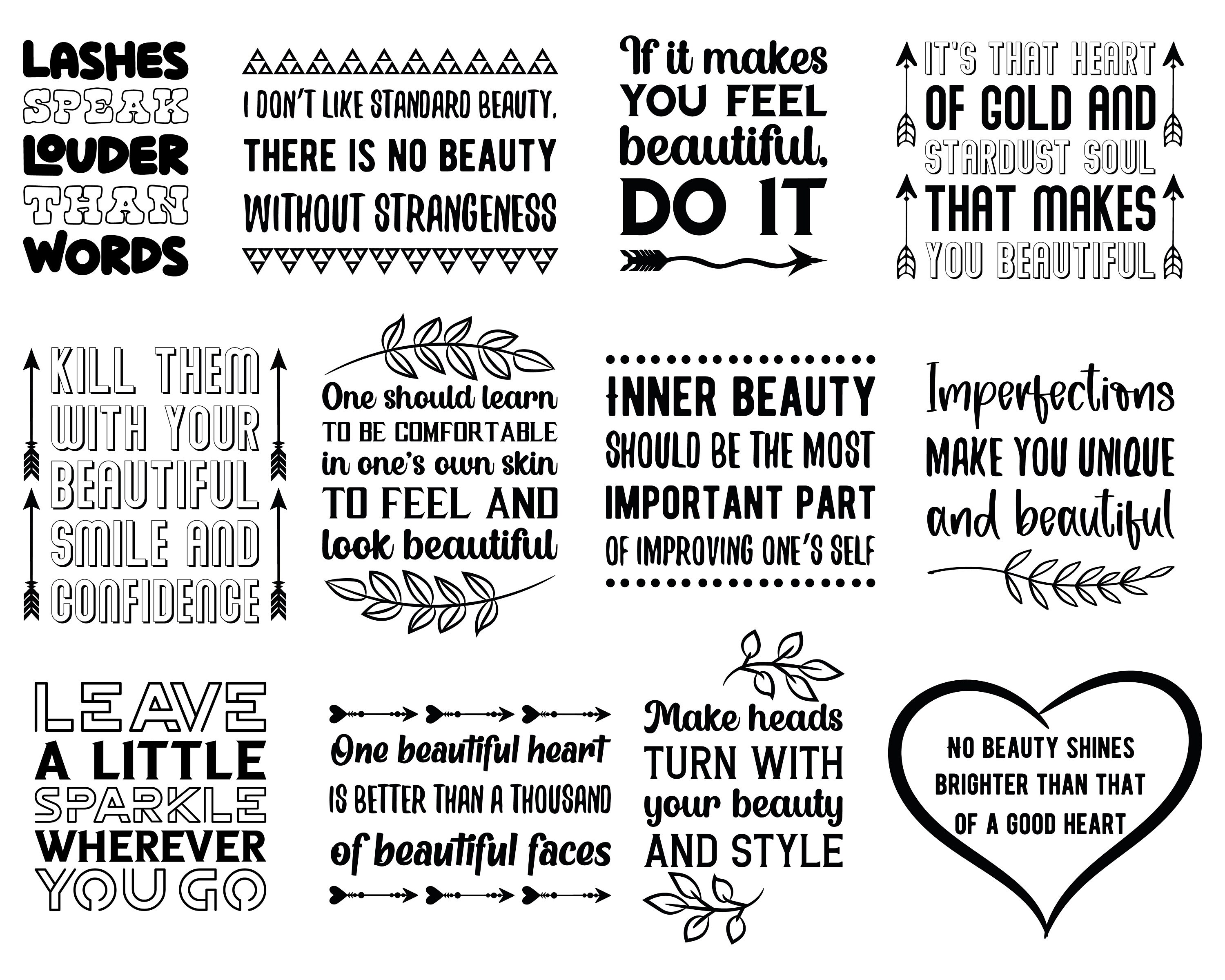 100 Pretty Girls SVG Quotes, Beauty Woman, Female, Queen. Girly Sayings ...