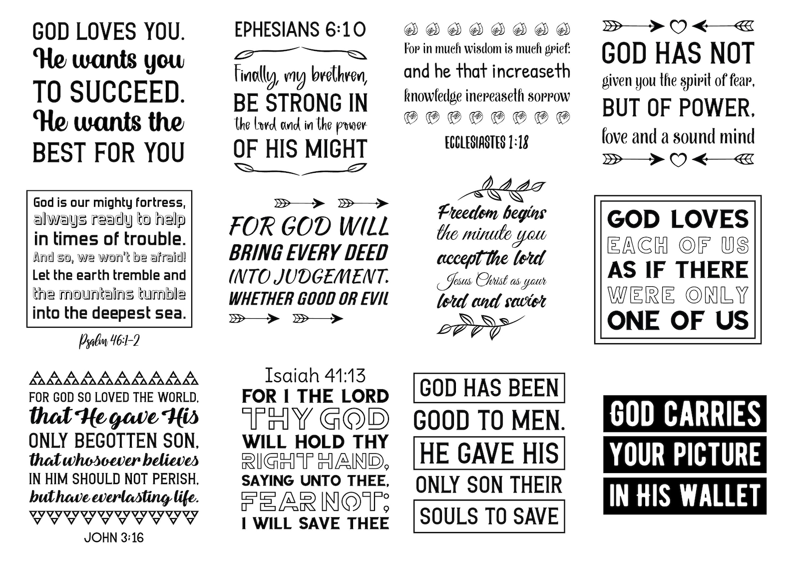 105 SVG Bible Verses and Christian Quotes. Scripture Sayings Set Bundle ...