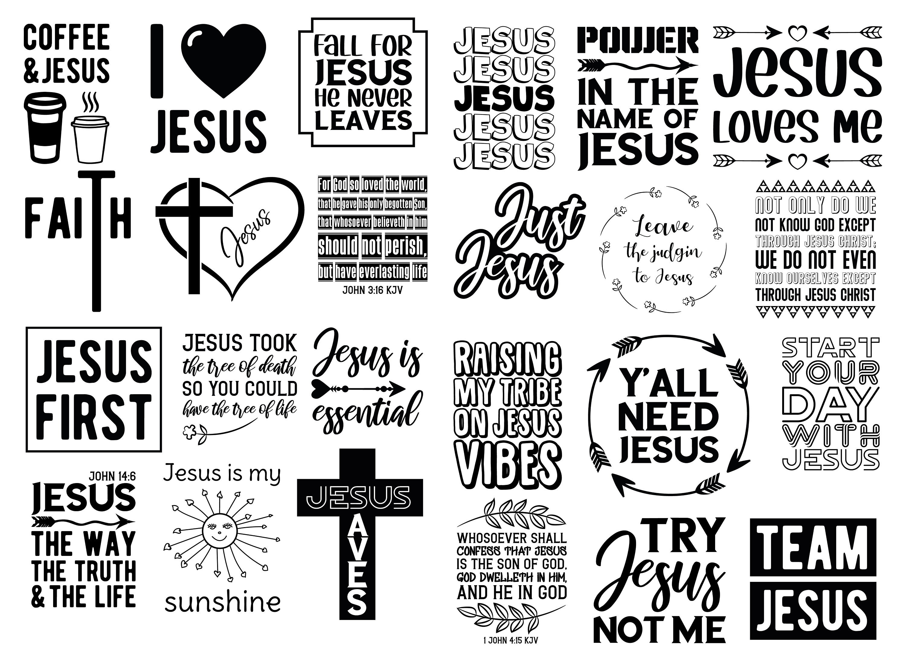 26 Jesus Christ SVG Quotes. Scripture Sayings and Bible Verses Bundle ...