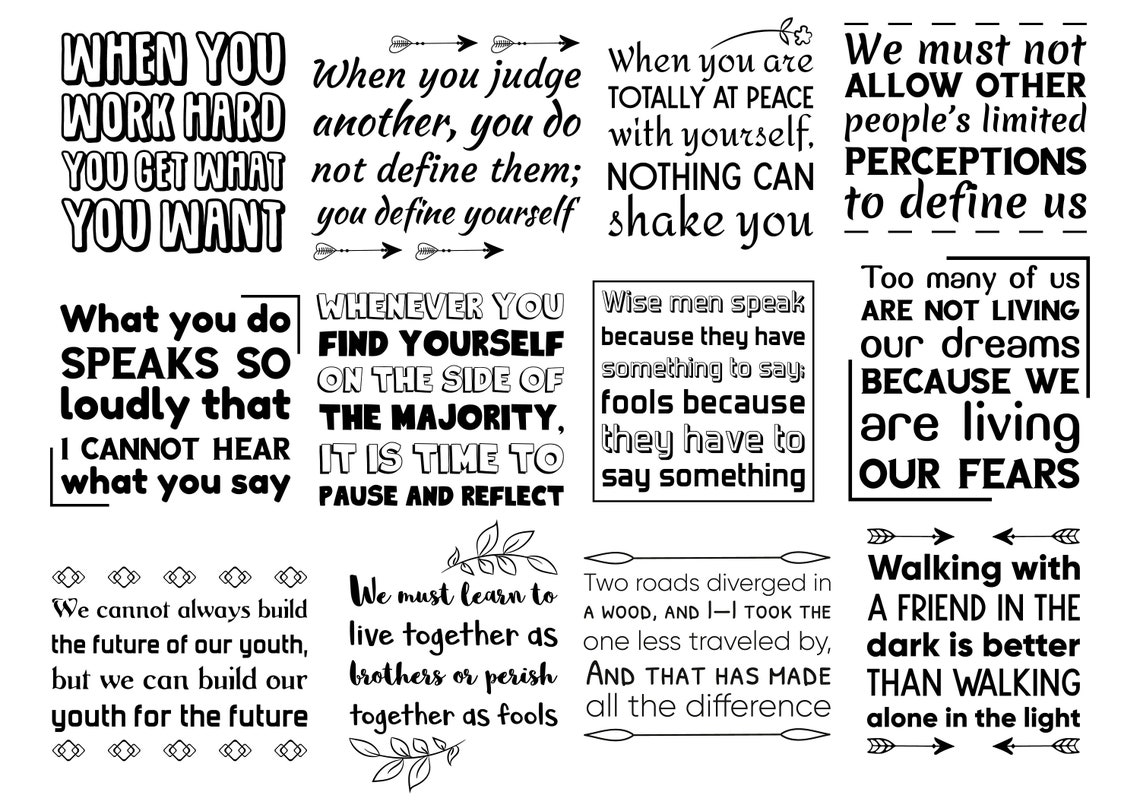 100 SVG Quotes Inspirational Motivational Empowering Popular - Etsy