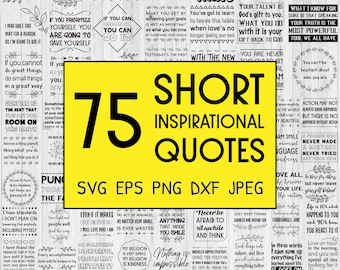 100 Short Motivational Inspirational SVG Quotes Sayings Set - Etsy