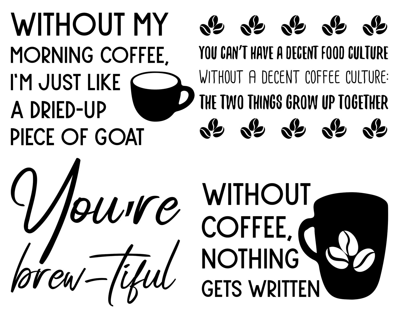100 SVG Coffee Cup Sayings and Quotes. Coffee Mug. Love Caffeine, Funny ...