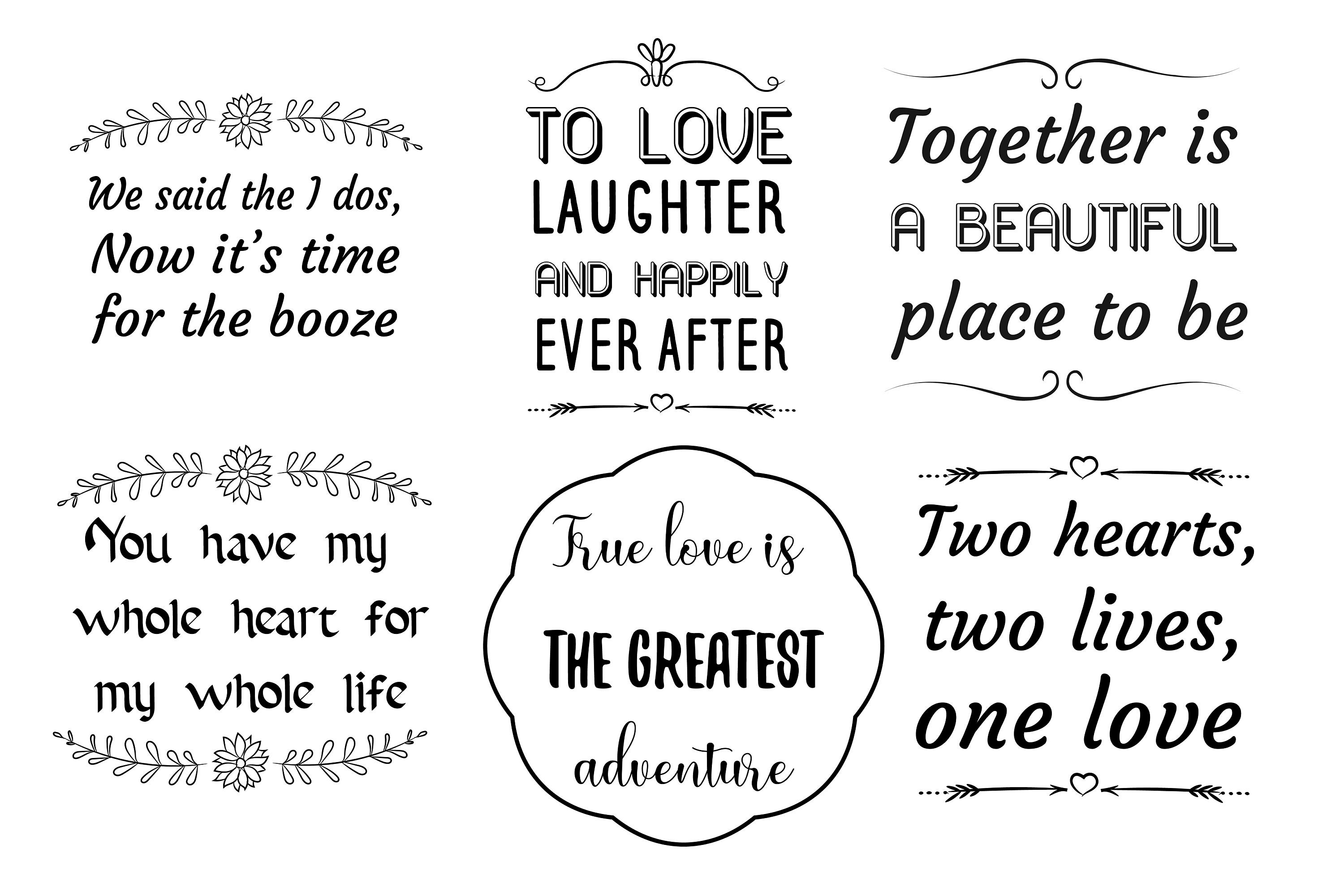 24 SVG Quotes Sayings about Wedding Love romantic feelings. | Etsy