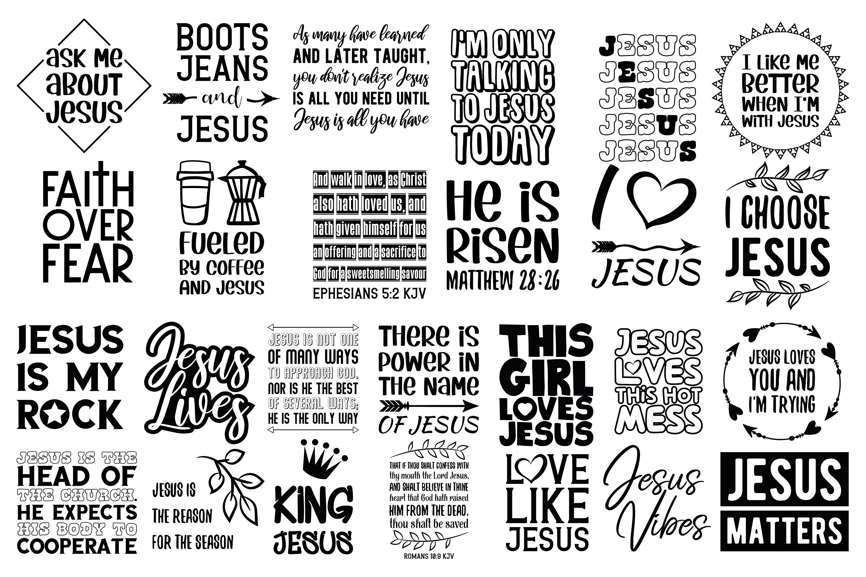 26 Jesus Christ SVG Quotes. Scripture Sayings and Bible Verses - Etsy