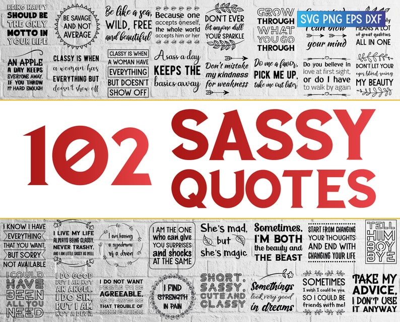 102 Sassy SVG Quotes, Funny and Hilarious Sayings. Sassy and Catchy ...