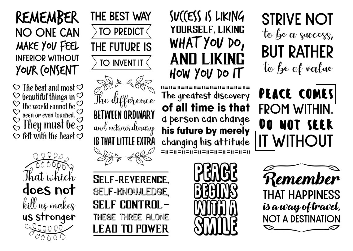 100 SVG Quotes Inspirational Motivational Empowering Popular - Etsy