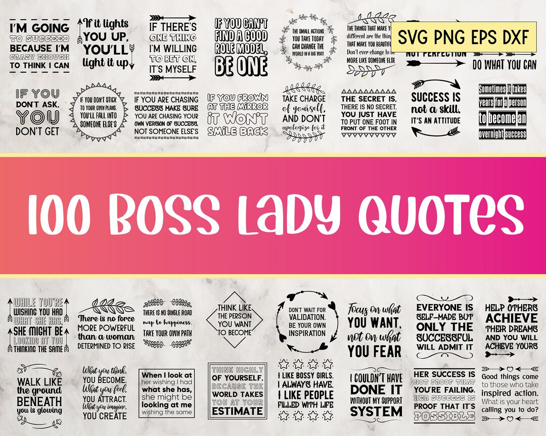 100 Boss Lady SVG Quotes. Girl Power. Bossy Woman, Female, Ladies ...