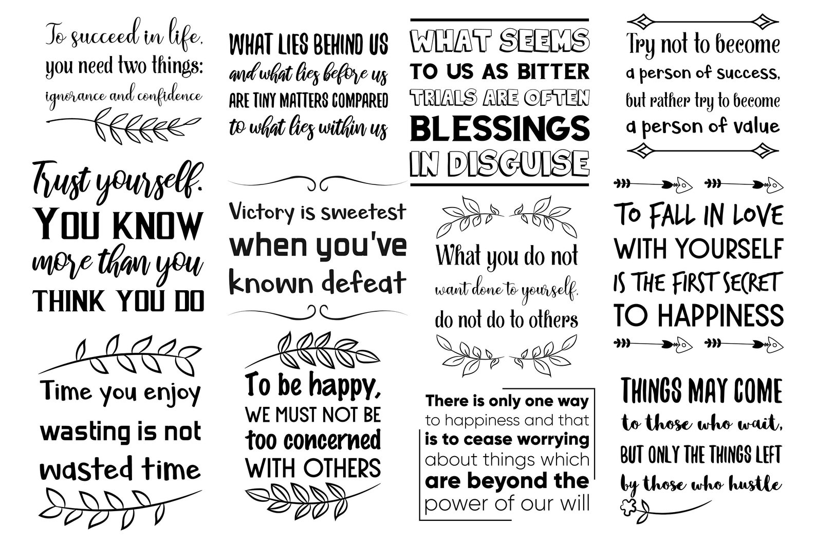 100 SVG Quotes Life & Success Inspirational Motivational - Etsy