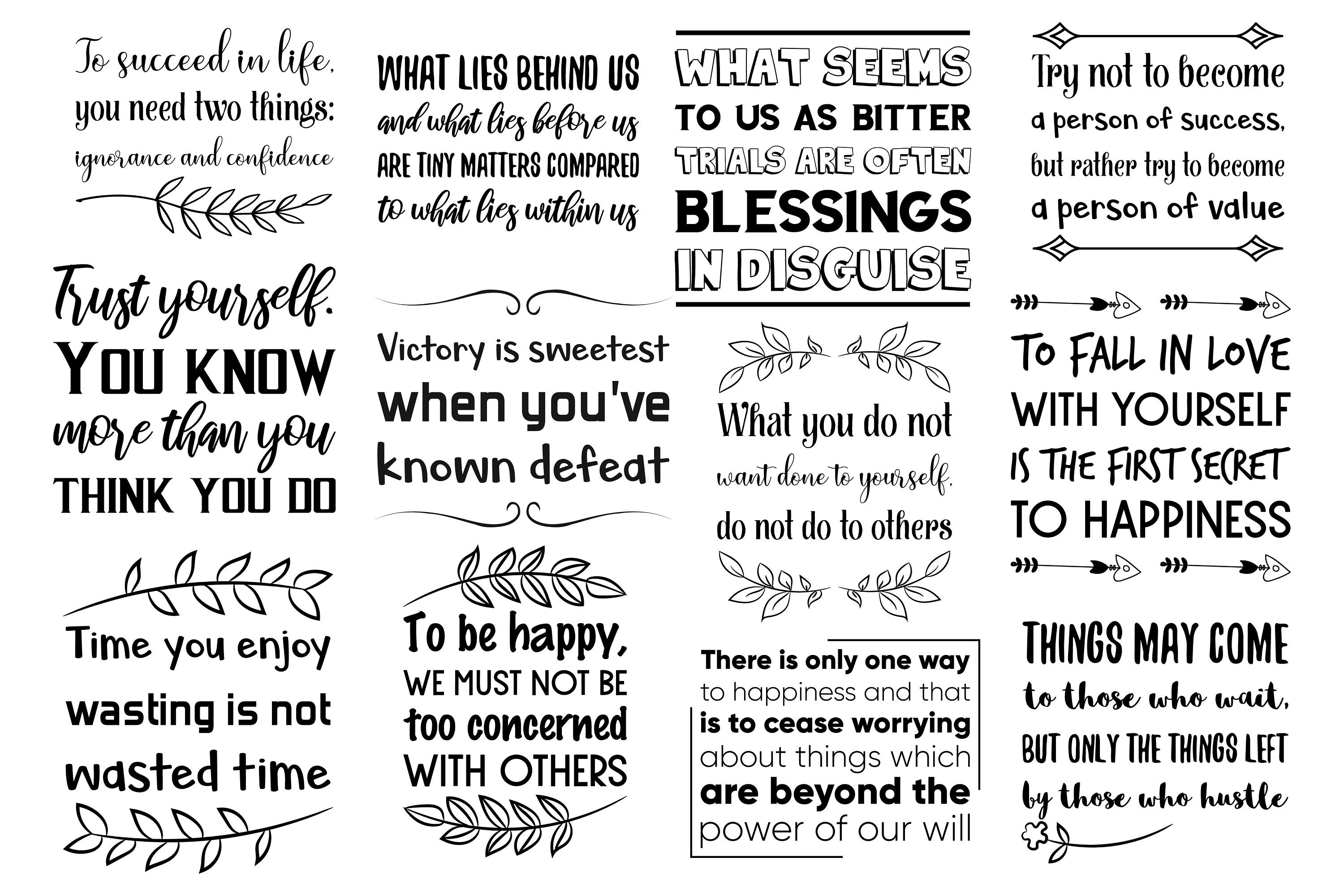 100 SVG Quotes Life & Success Inspirational Motivational - Etsy