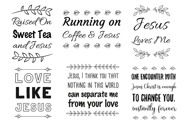 24 SVG Jesus Set Bundle Quotes Sayings Bible Verses Christian - Etsy