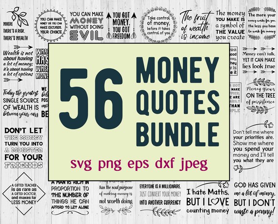 56 SVG Money Quotes Business Sayings Wealth and Success. | Etsy