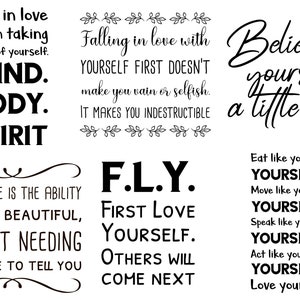 50 SVG Quotes Self-love Inspirational, Motivational & Positive ...
