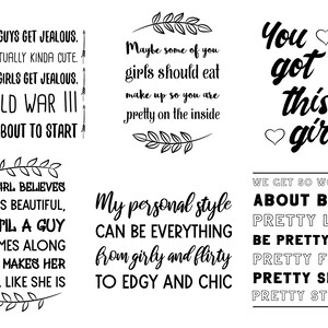 24 SVG Girls Quotes. Woman, Lady, Female Sayings Set Bundle, SVG, Png ...