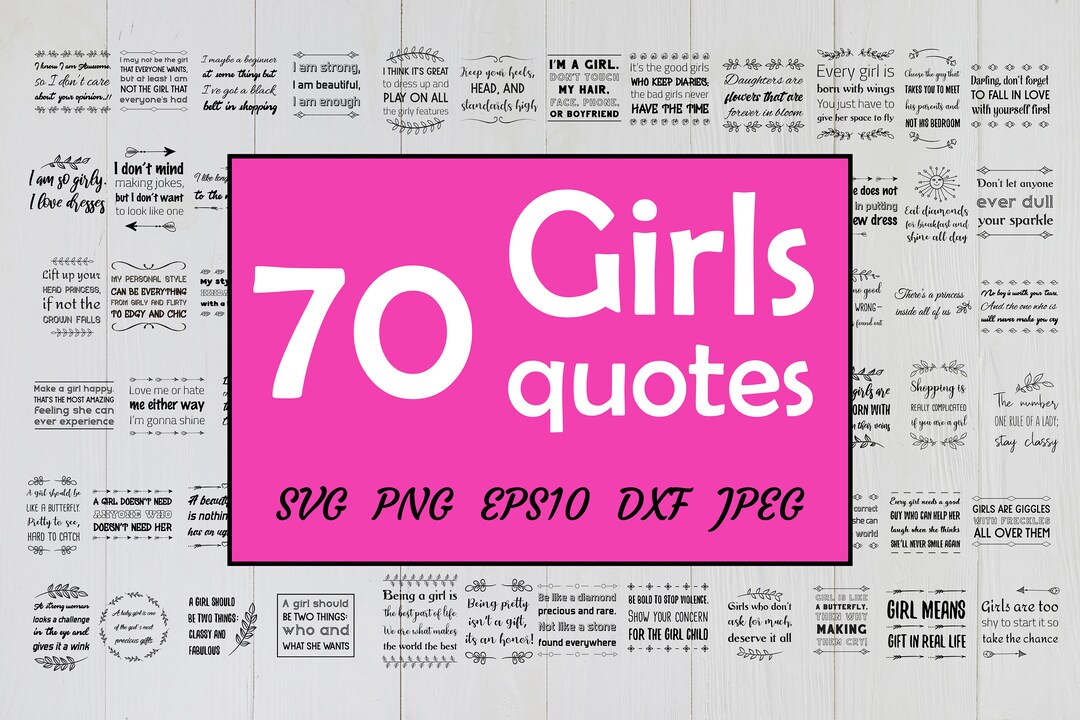 70 Girls SVG Quotes. Woman Power, Lady Ladies, Feminist Sayings Set ...