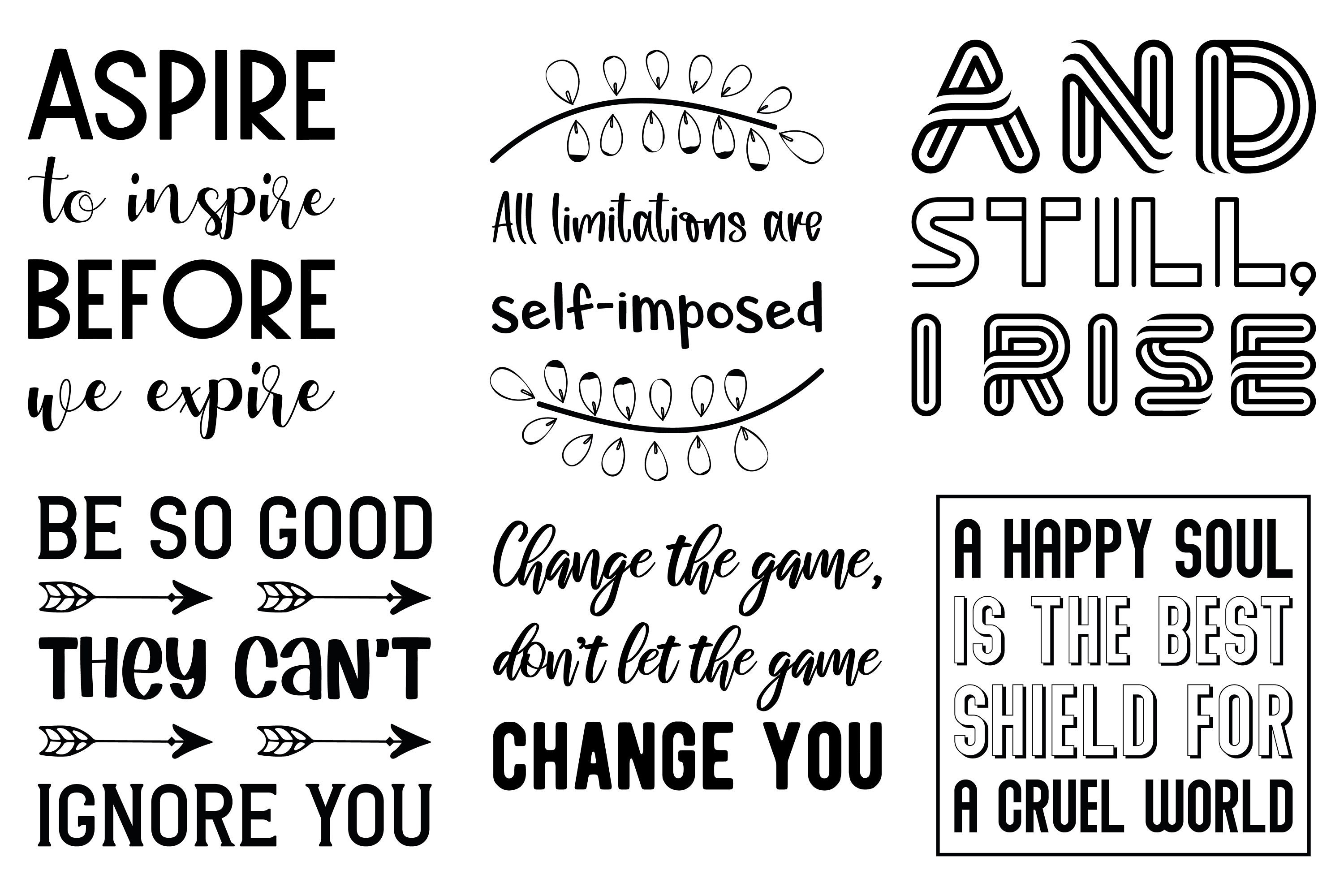 48 SVG Short Phrases for Encouraging You. Inspirational and ...