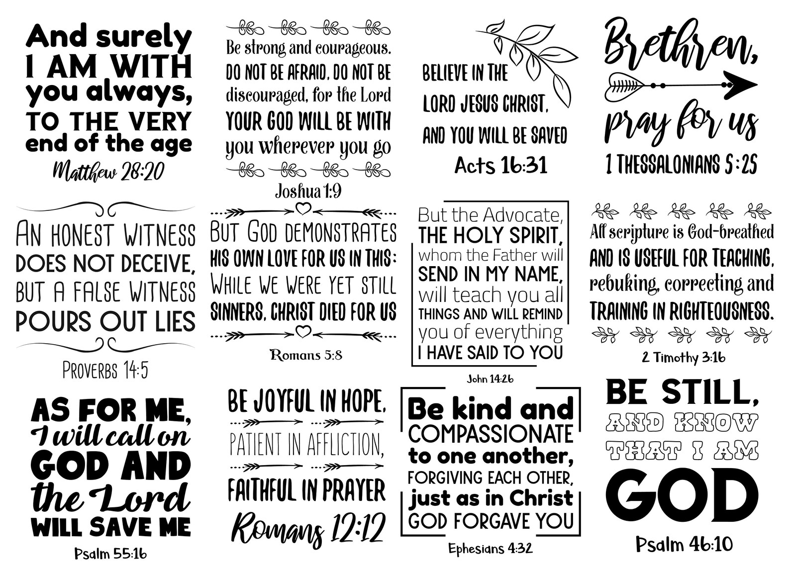 102 SVG Scripture Christian Sayings Bible Verses Quotes Set Bundle ...