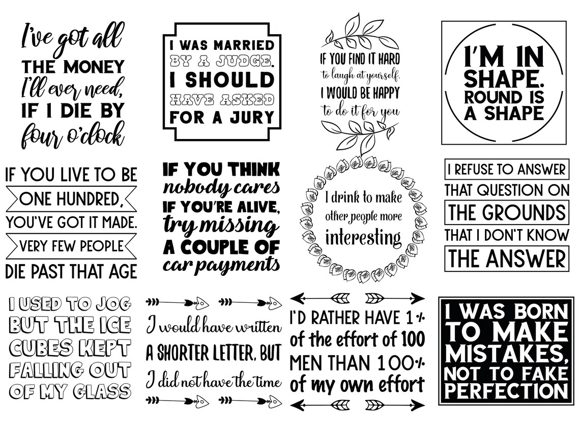 100 Hilarious SVG Quotes. Funny and Humor Quutes Bundle Cute - Etsy