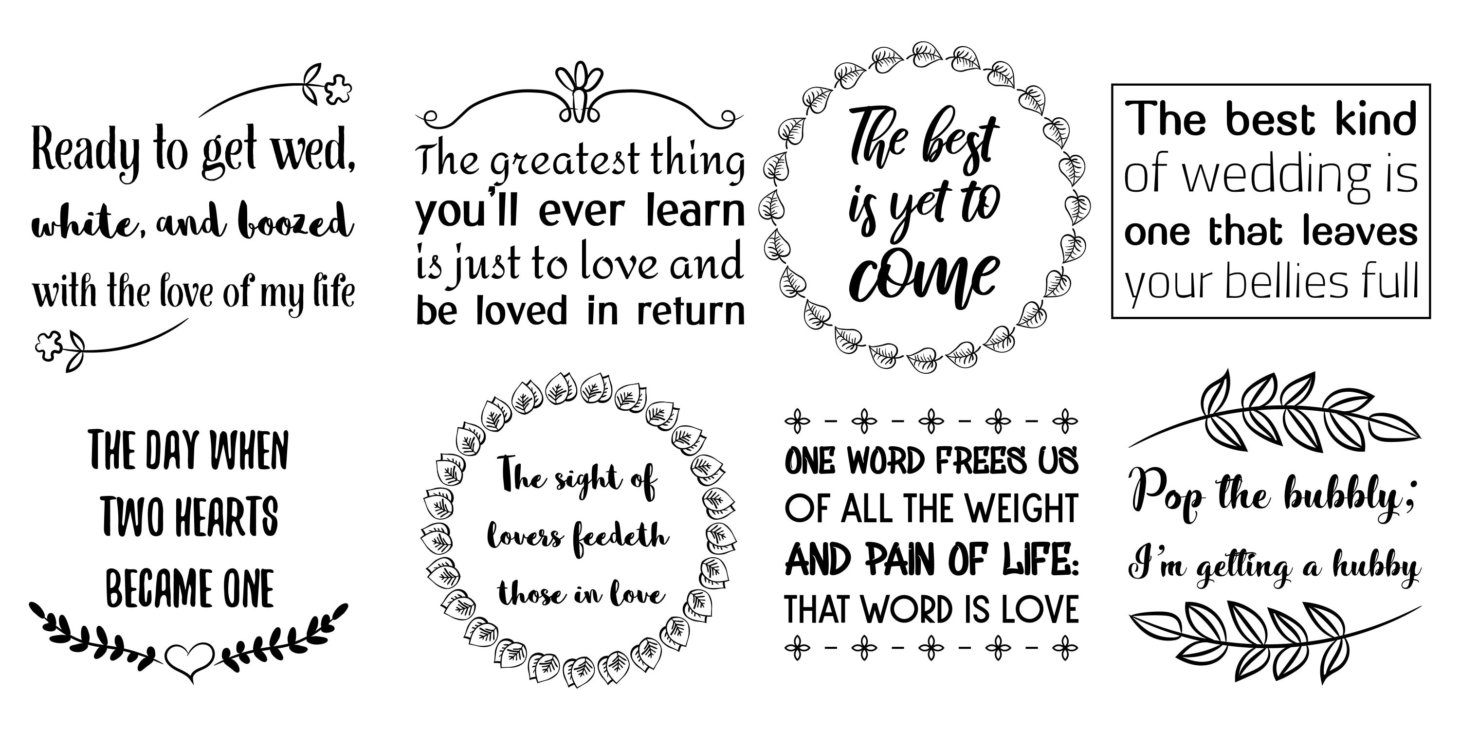 56 SVG quotes for wedding day marriage love. Husband and wife | Etsy