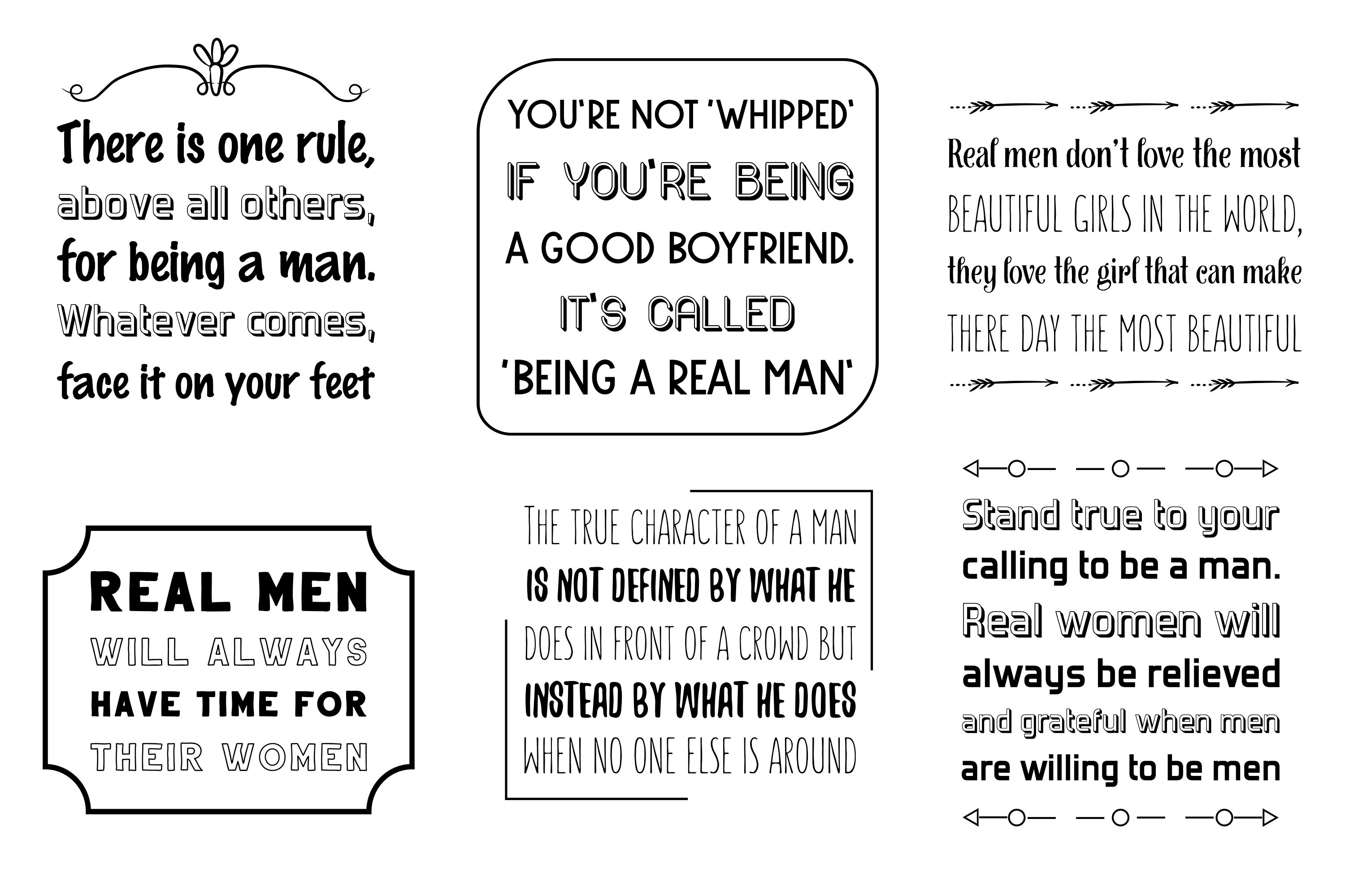 24 Real Men, Strong Man, Gentleman, Male, SVG Quotes Sayings Set Bundle ...