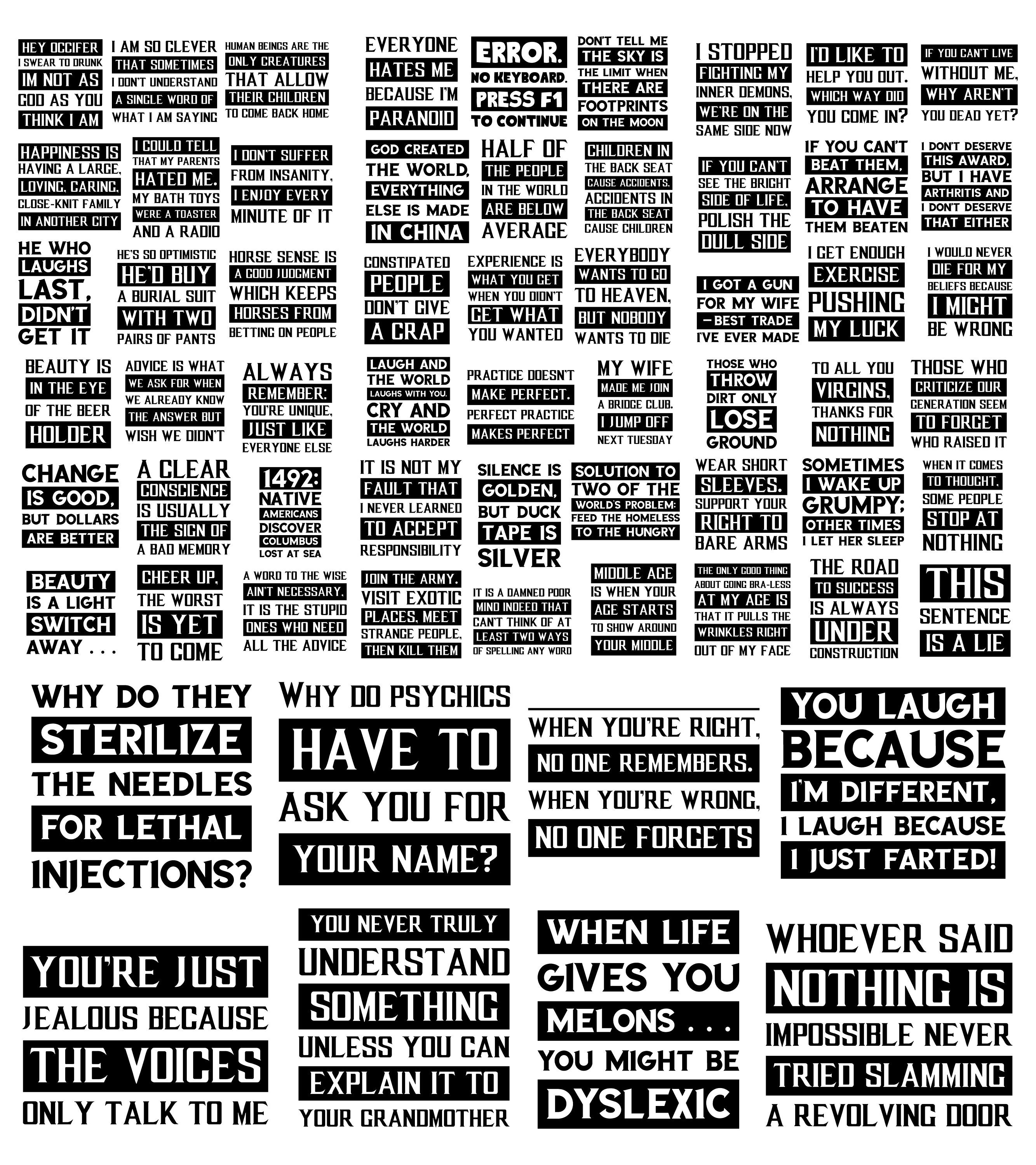 62 Funny SVG Quotes Bundle Sarcastic and Hilarious Jokes. - Etsy