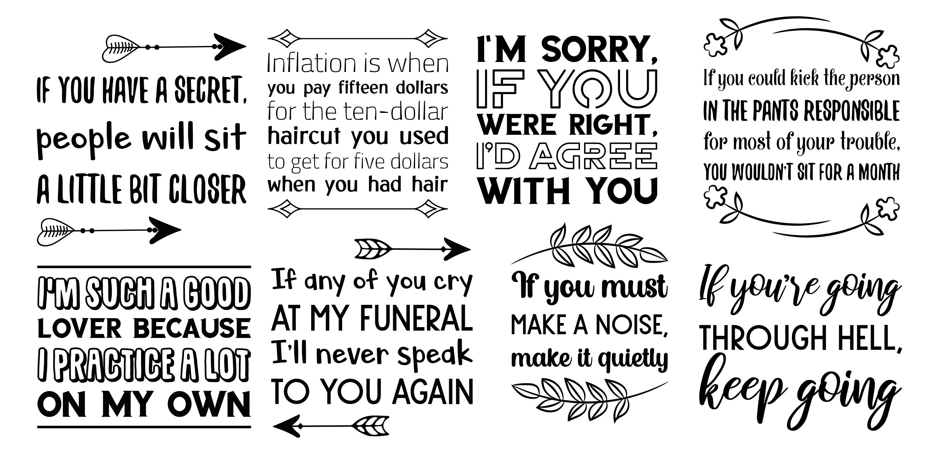 64 Funny SVG Quotes Bundle. Sarcastic and Hilarious Jokes. | Etsy