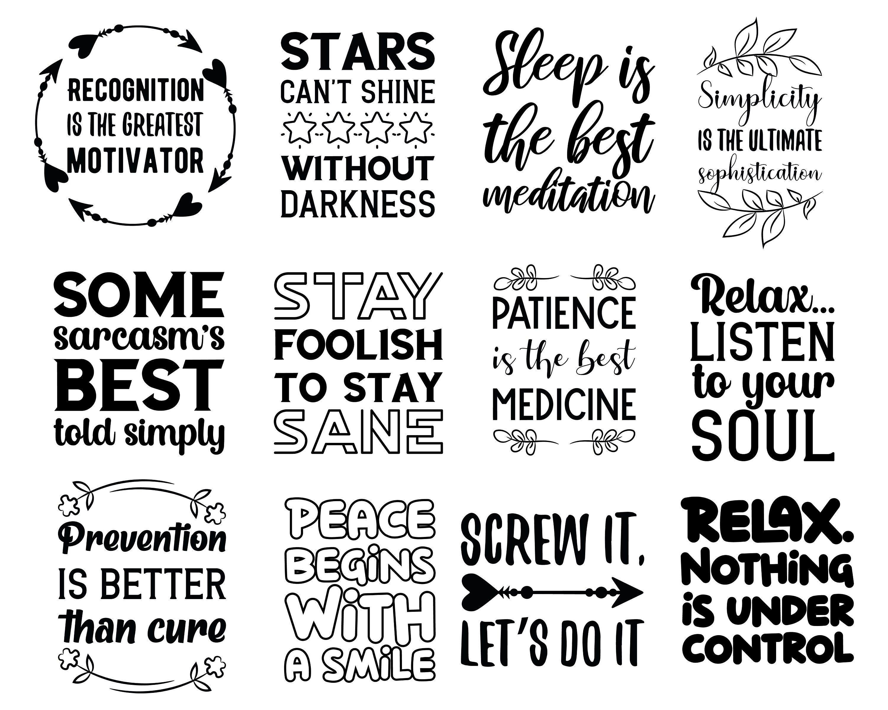 100 Short SVG Quotes Inspirational Motivational Empowering, Cute ...
