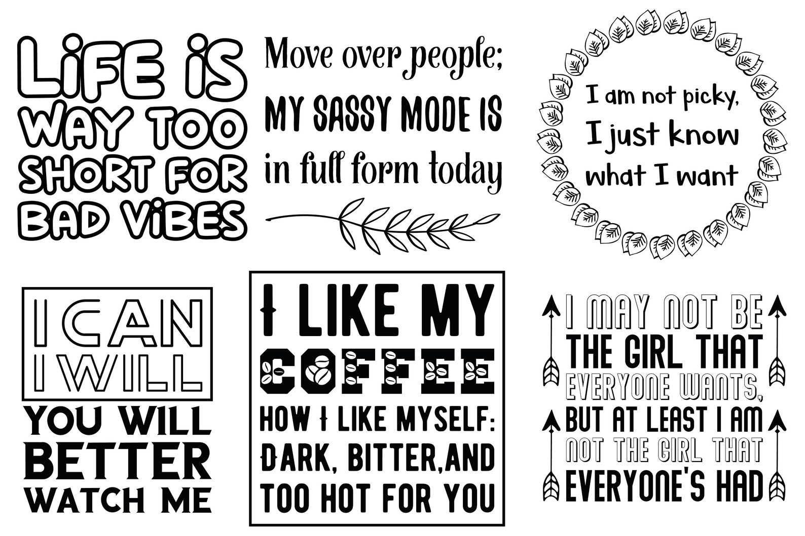 28 Sassy SVG Quotes. Inspirational Motivational Funny and | Etsy