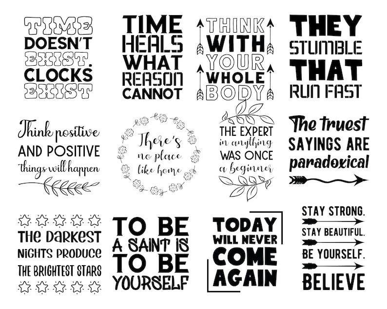 100 Short SVG Quotes Inspirational Motivational Empowering, Cute ...