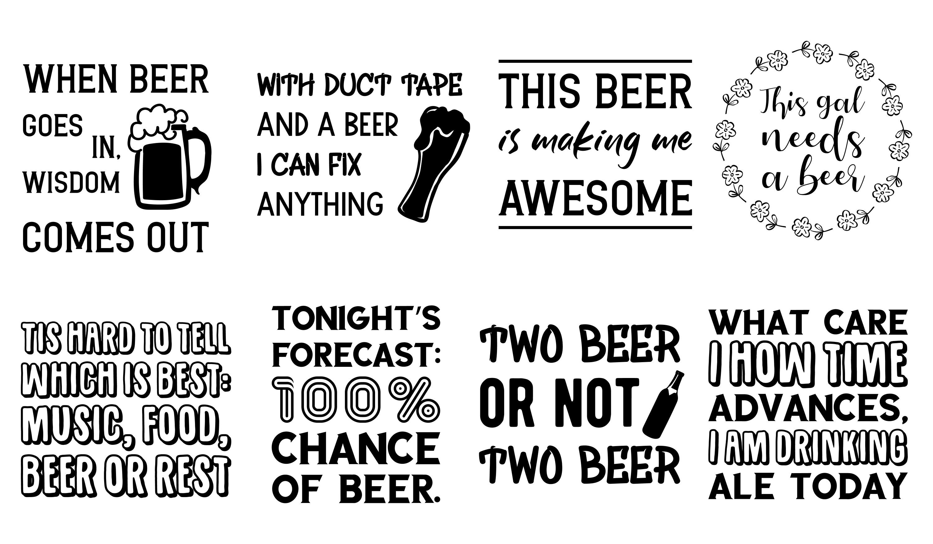 56 Beer SVG Quotes Bundle, Beer Mug, Funny Alcohol Sayings. Drinking ...