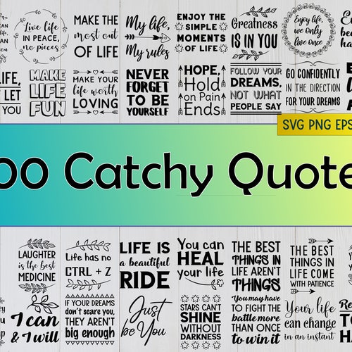108 SVG Short Quotes Inspirational Motivational Empowering - Etsy