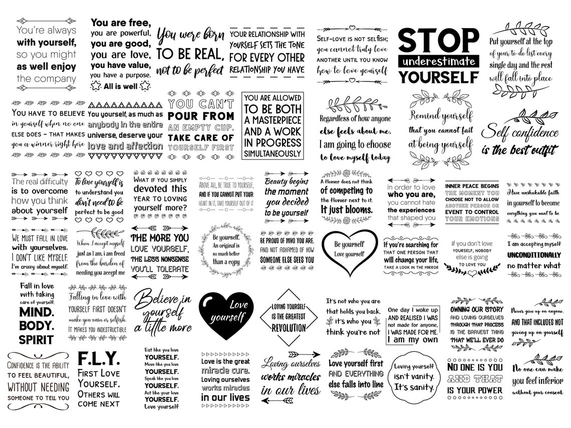 50 SVG Quotes Self-love Inspirational Motivational & - Etsy